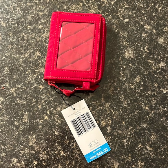 Vera Bradley | Accessories | New W Tags Red Rfid Petite Zip Around ...